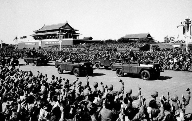 Mao Zedong during the parade in Beijing, 1967